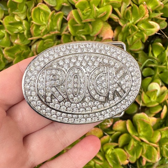 Vintage | Accessories | Y2k Rhinestone Bling Rock Belt Buckle | Poshmark